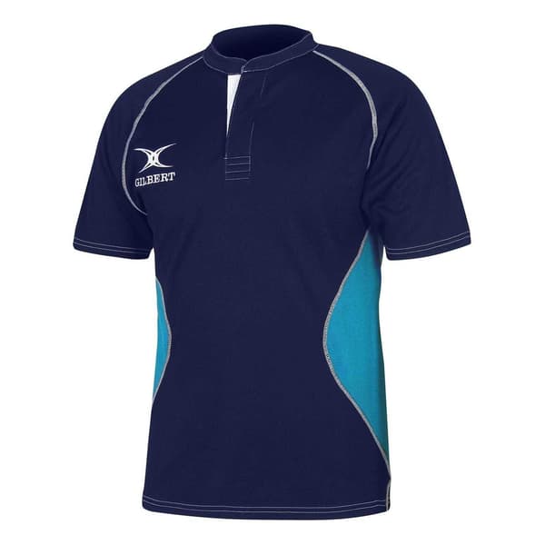 Gilbert Mens Contrast Panel Regular Raglan Rugby Shirt | CDON