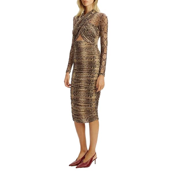 Bardot Dam Aliyah Ormskinnsmönstrad Bodycon Omlottklänning | CDON