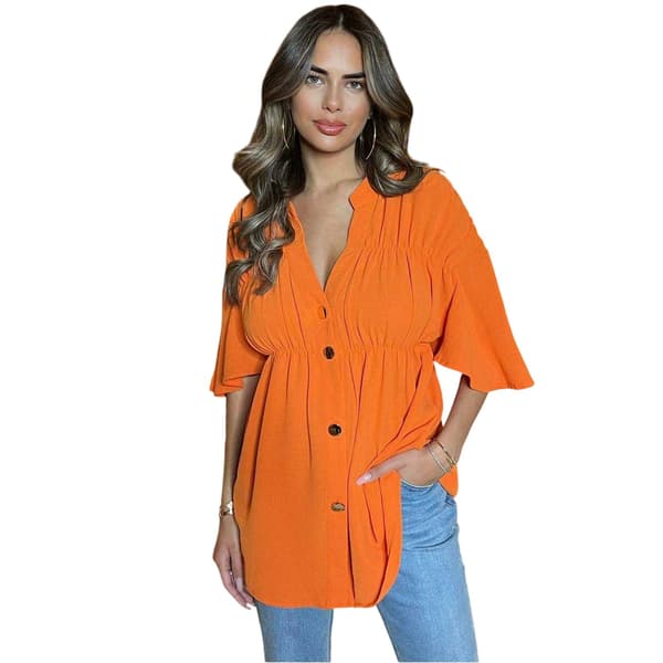 AX Paris Dam/Dam Ruched V-ringad Smocktopp | CDON
