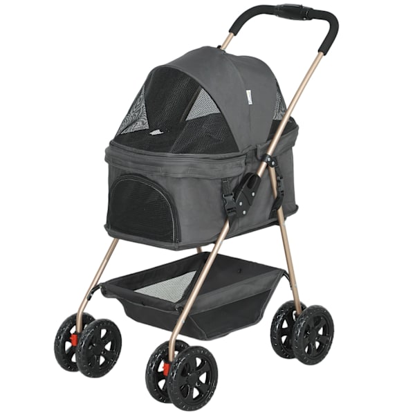 Hundvagn 3 i 1 hundvagn hopfällbar hundlåda, hopfällbar transportväska med dryckeshållare ...