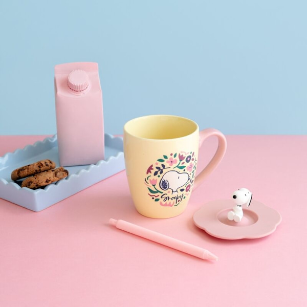 Snoopy Premium-mugg med lock, 12 oz keramisk kaffekopp | CDON