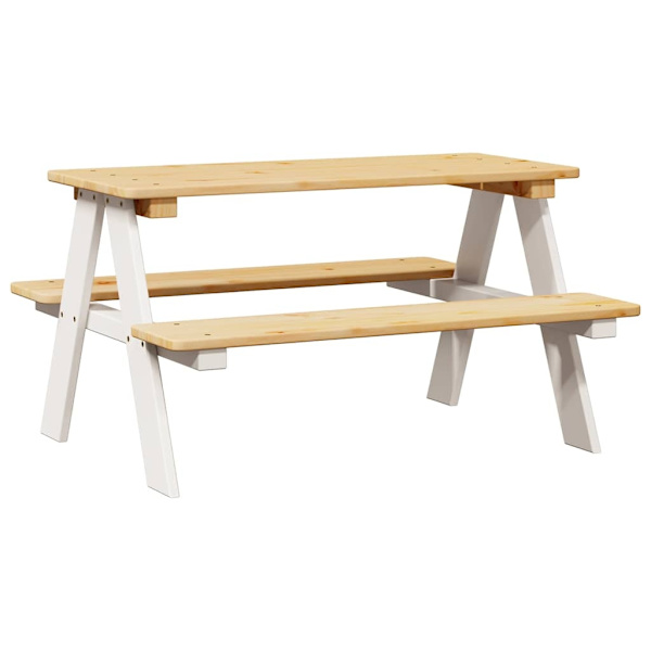 vidaXL Barnebord med benker IRUN 90x79,5x50 cm massivt tre | CDON