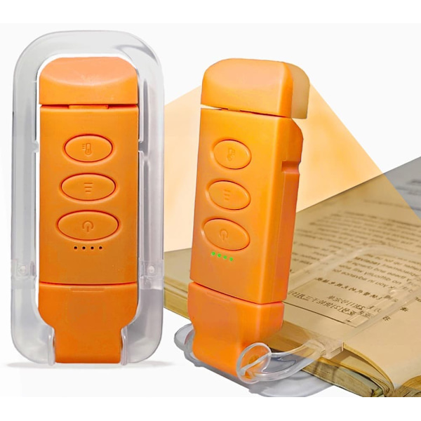 USB-laddbar läslampa med klämma – 360° roterbar, 3 ljusfärger ...