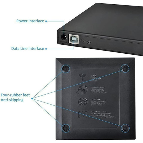 Extern DVD/CD-brännare – Slim, Portabel Brännare & Spelare, Plug and ...
