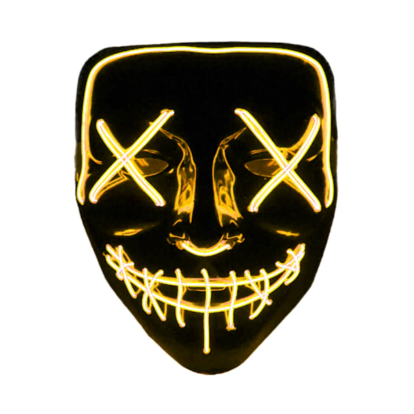 The Purge El Wire Halloween LED Mask Svart (Gul) | CDON