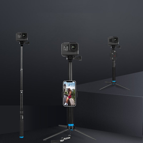 TELESIN GP-MNP-090-S Selfie Stick Tripod för GoPro Hero 8 Aluminium ...