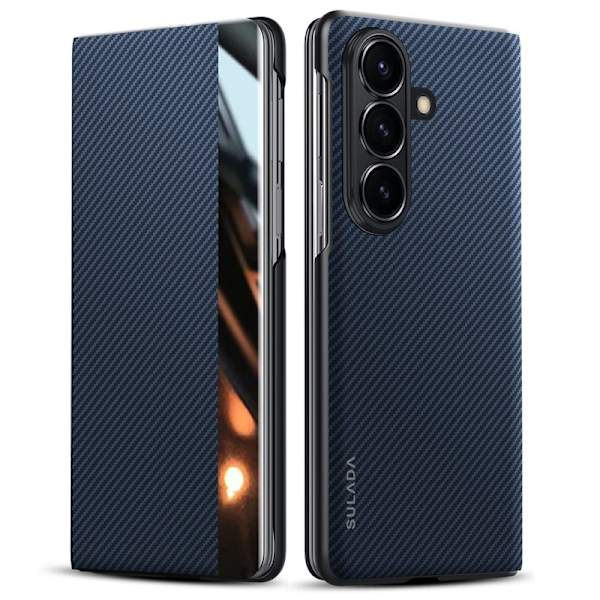 SULADA Galaxy Z Fold7 5G Skal Läder Med Fönster - Blå | CDON