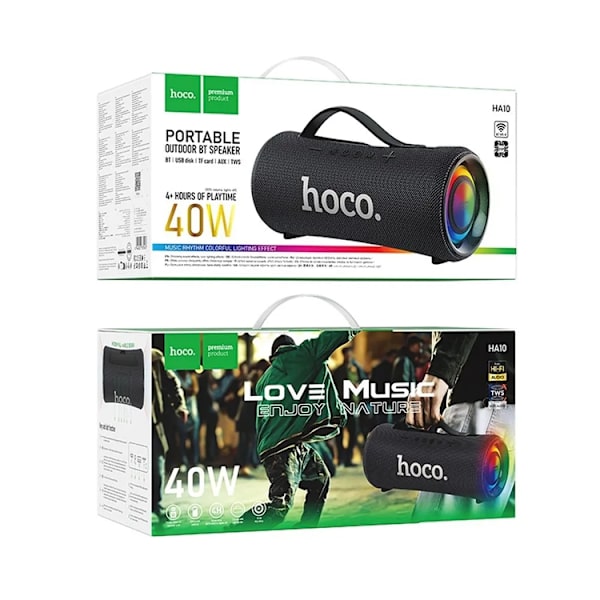 Hoco Högtalare Bluetooth LED 2 x 20W 4h HA10 - Svart | CDON