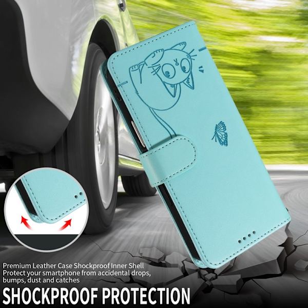 Cat Pattern Samsung Galaxy S26 Ultra Skal Äkta Läder - Grön | CDON