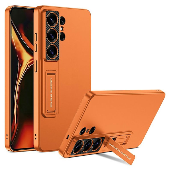 Samsung Galaxy S26 Ultra Skal Kickstand Ultra Tunn Hård PC - Orange | CDON