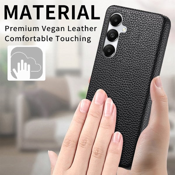 Y1 Samsung Galaxy A35 5G Skal Litchi Textur Konstläder - Svart | CDON