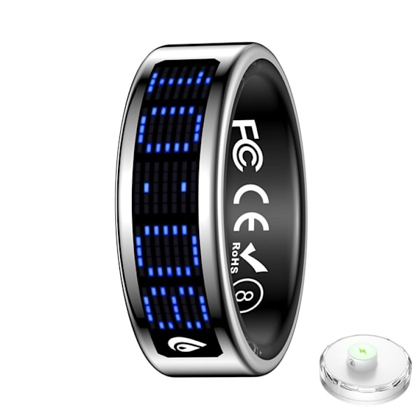 Digital Display Smart Ring med Laddningsfodral SR16 | CDON
