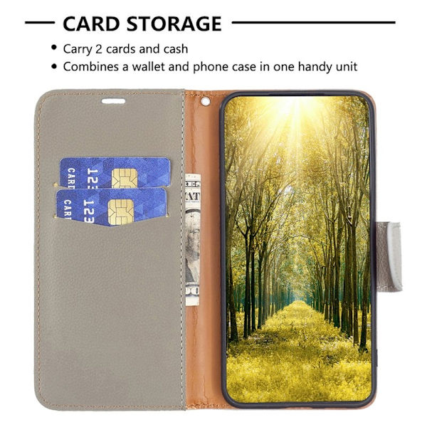 LITCHI Samsung Galaxy A35 5G Fodral Äkta Läder - Grå | CDON