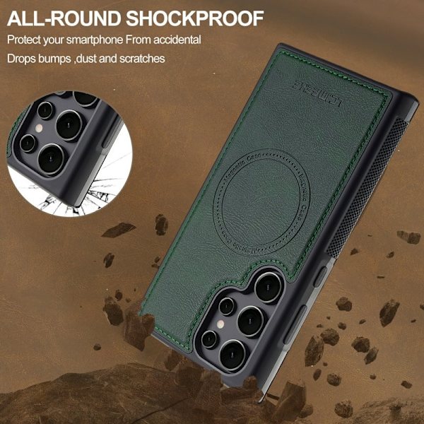 LC.IMEEKE L5 för Samsung Galaxy S22 Ultra 5G Fodral Äkta läder - Grön | CDON