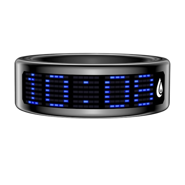 Digital Display Smart Ring med Laddningsfodral SR16 - Svart | CDON