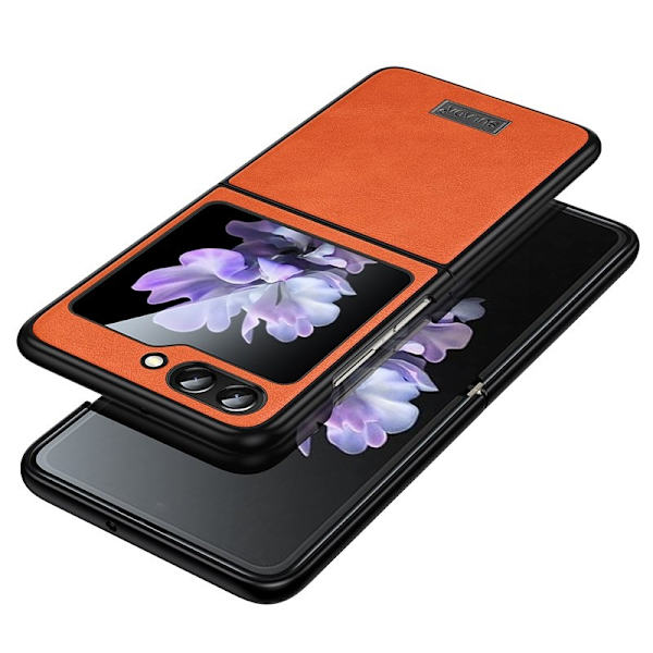 SULADA Galaxy Z Flip7 FE / Z Flip6 5G Skal PU Läder Orange | CDON