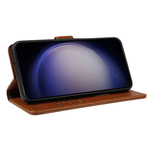 LITCHI Samsung Galaxy A35 5G Fodral Äkta Läder RFID Skydd - Brun | CDON