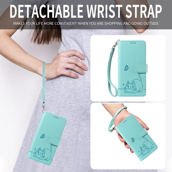 Cat Pattern Samsung Galaxy S26 Ultra Skal Äkta Läder - Grön | CDON