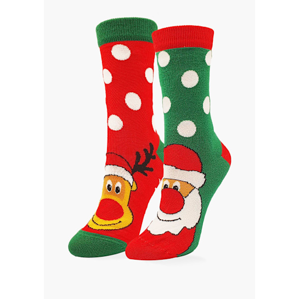 Damestrømper i umage med julemandens og rensdyrs julemotiv Team Marilyn ...