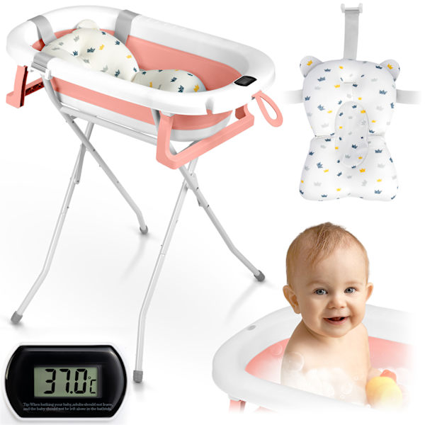 Hopfällbart badkar för barn, spädbarn med ram, termometer och insats ...