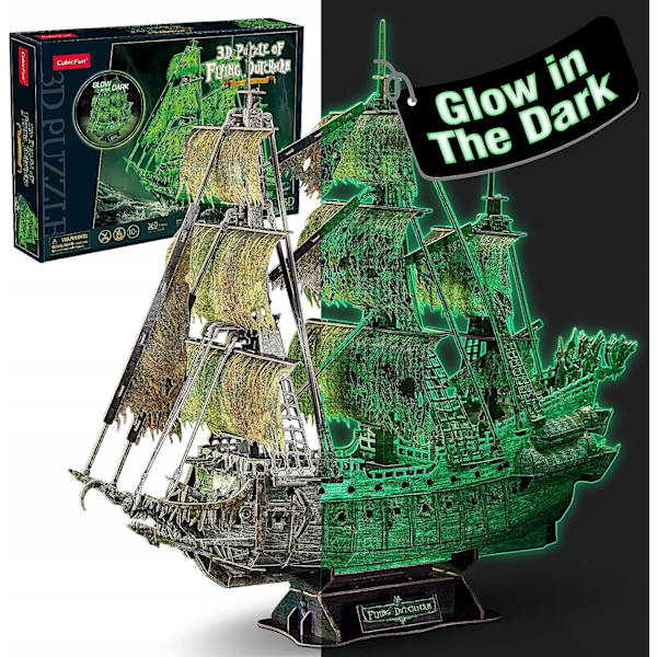 CUBIC FUN Cubicfun 3D-puslespil med glødende flyvende hollænder 360 ...