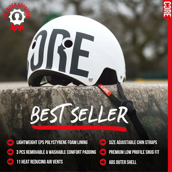 CORE Street kask skøjte | Hvid Sort S/M | CDON