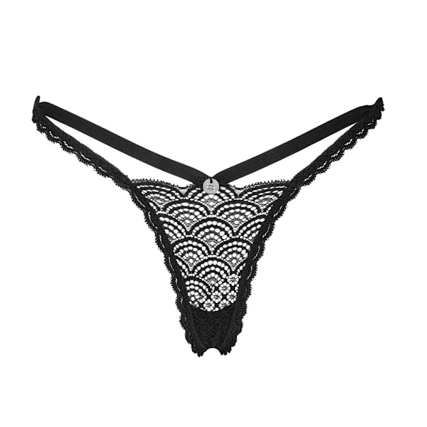 Obsessive Sexy Black Thong med Dekorativt Band Chemeris XSS | CDON