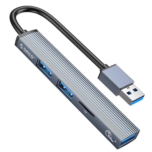 Orico AH-A12F-GY-BP USB-hub 3*USB-A, microSD-læser 5 Gbps | CDON
