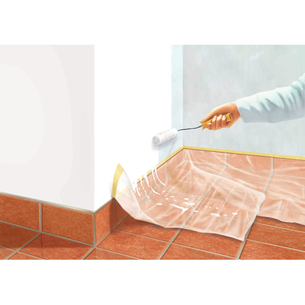 Tesa maskeringsfolie för möbler, väggar och färgskydd med tejp 25m x ...