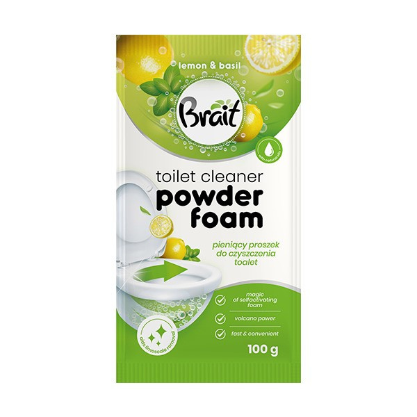 BRAIT Vulkan Skummende Toilet Rengøringspulver Citron & Basilikum 100 g ...