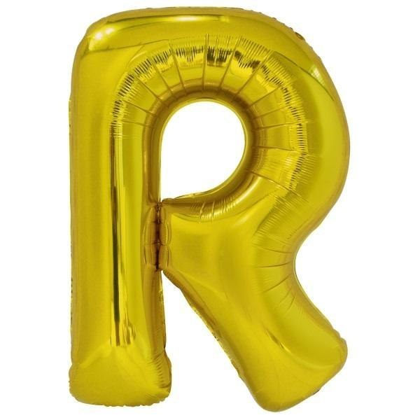 Folieballong bokstaven R guld 60,5x86cm | CDON