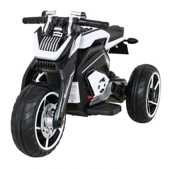 Future Batteridriven Motorcykel för Barn Vit + Ljudpanel + Långsam ...
