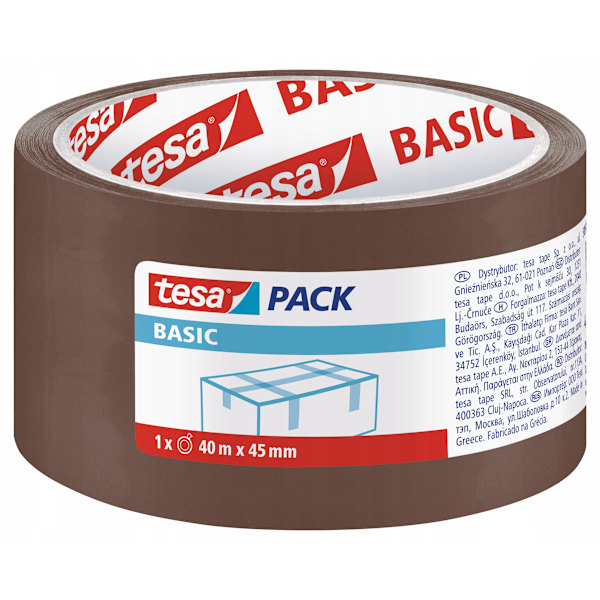 tesa BASIC packtejp 40m x 45mm, brun | CDON