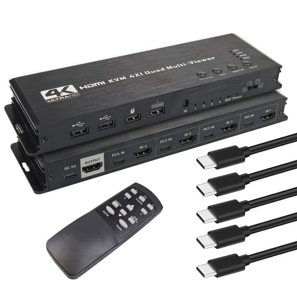 KVM-switch 4xHDMI, 4xUSB Multiviewer | CDON
