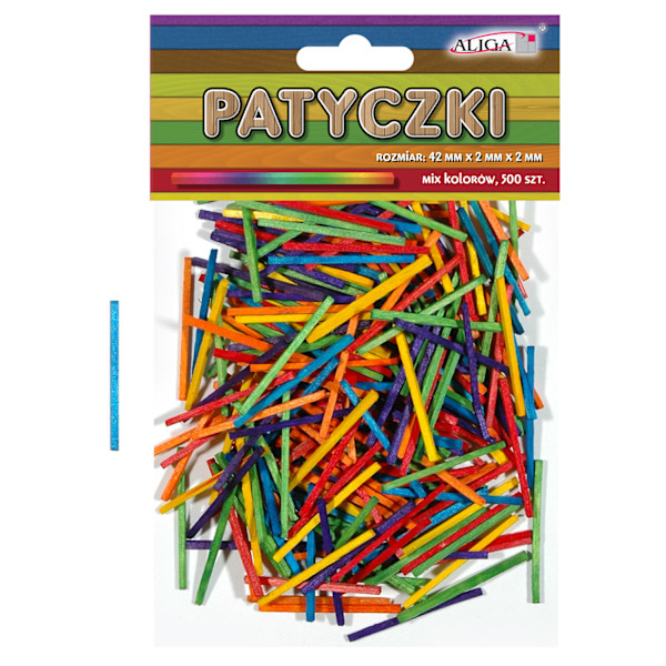pinnar i blandade färger, 500-pack, 42x2x2mm PK-0173 | CDON