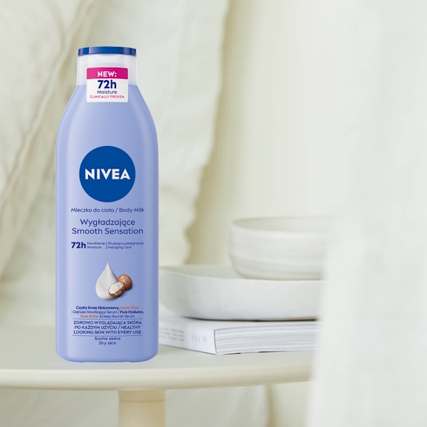 NIVEA Smoothing Moisturizing Body Milk 72h för torr hud 250ml | CDON