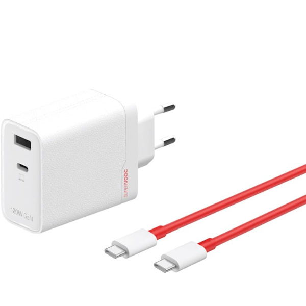 OnePlus SuperVOOC USB-C + USB-A Fast Charger 120W White | CDON
