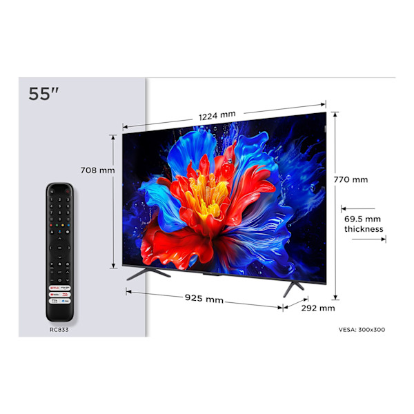 TCL P8K 55P8K 55" 4K QLED HDR Smart TV | CDON