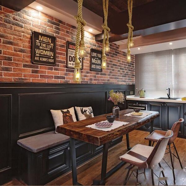 Taklampa i industristil hamprep för butik och café 1m | CDON