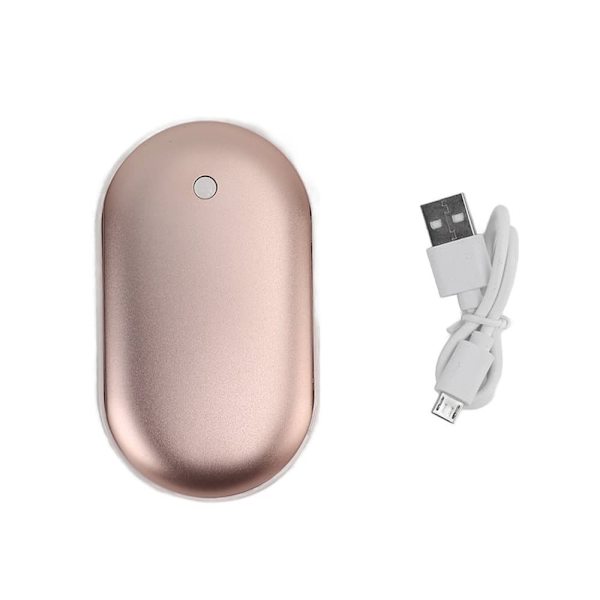 Fickhandvärmare USB Mini Power Bank 2400mAh för vinterresor utomhus - Rose Gold | CDON