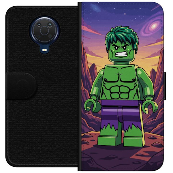 Kompatibel Tegnebogsetui til Nokia G20 Animeret superhelt i grøn design ...
