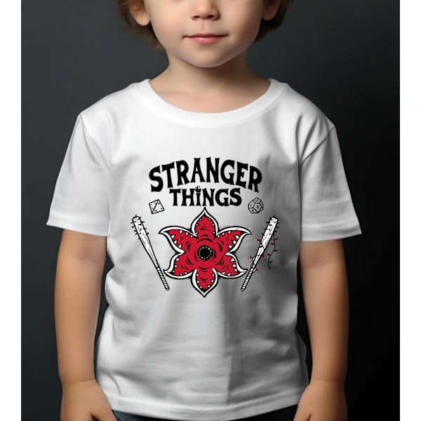 Stranger Things Netflix barn t-shirt: "Bad Stranger" - vit - storlek 9-10 år | CDON