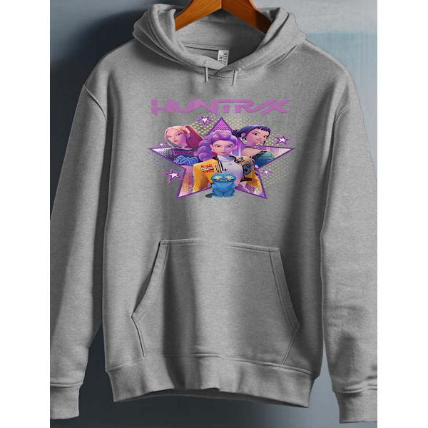 Huntrix Kpop Demon Hunter barn hoodie: "Star" - grå - storlek 12-14 år ...