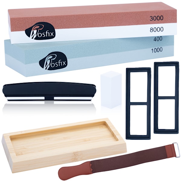 Dubbel slipsten set med bas – 400/1000/3000/8000 grit | Korund ...