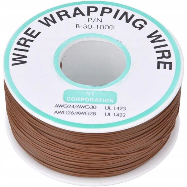 Kynar lågspänningskabel 0,25mm brun – 200m | AWG 30 | PVC-isolering ...