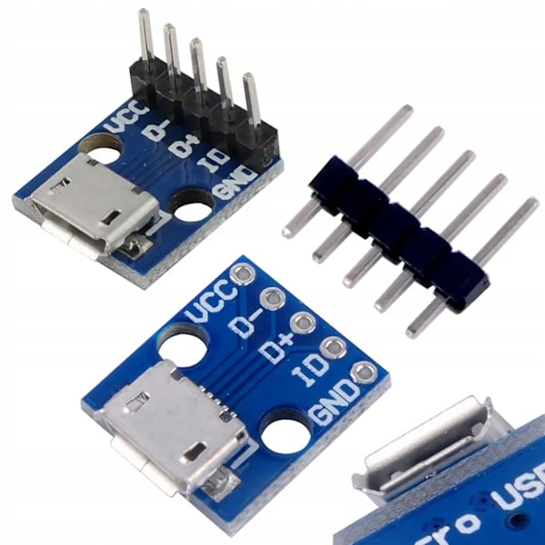Micro USB-kontakt 5-polig – Monterad på PCB | Kompakt storlek | Perfekt ...