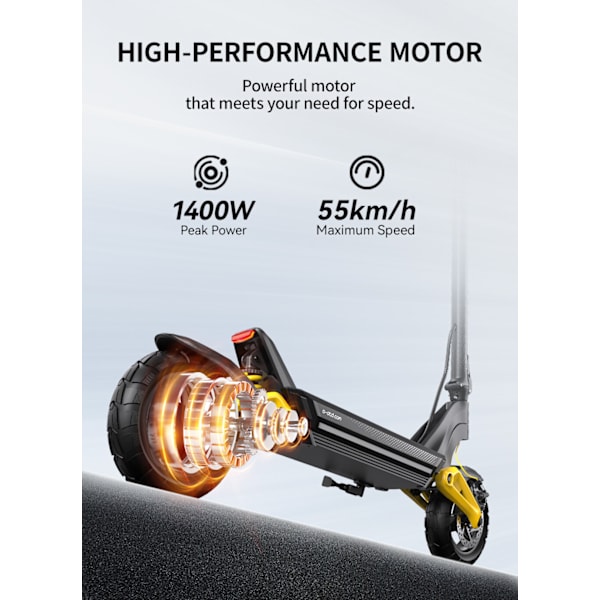 OOTD S10 Elscooter|1400W+48V 20Ah|70 km räckvidd|10-tums terrängdäck ...