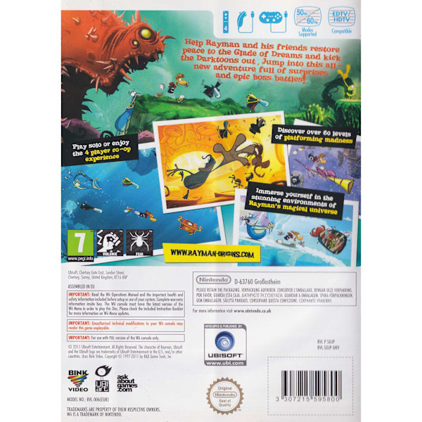 Rayman Origins Nintendo Wii (Brukt) | CDON
