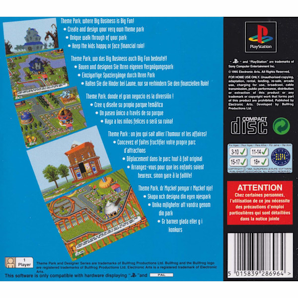 Theme Park Playstation 1 PS1 (Brugt) | CDON