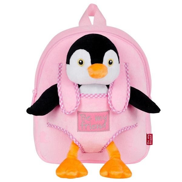 Peggie Penguin reversible backpack with plush toy 27cm | CDON